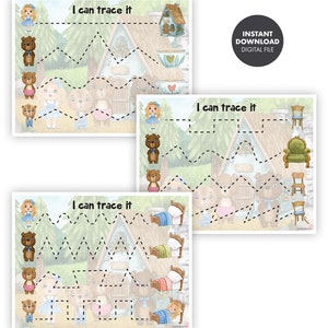 LINE TRACING Preschool Worksheets Activity Pages Busy Book Homeschool ...