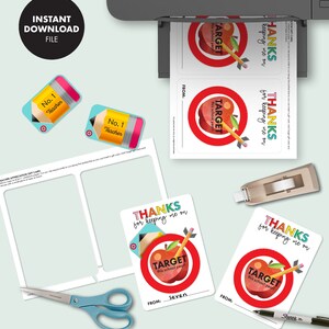 TEACHER APPRECIATION Gift Card Holder Thank You Printable Instant ...