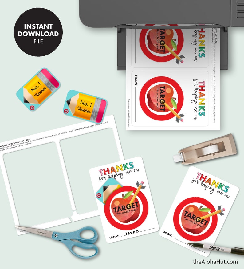 TEACHER APPRECIATION Gift Card Holder Thank You Printable - Etsy