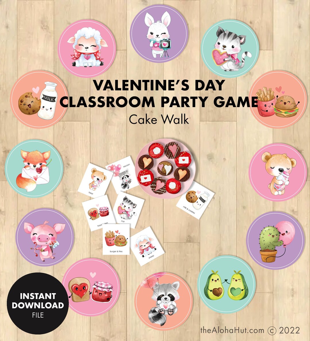 VALENTINE'S DAY Game Classroom Party Cake Walk Cupcake Walk Game Party ...