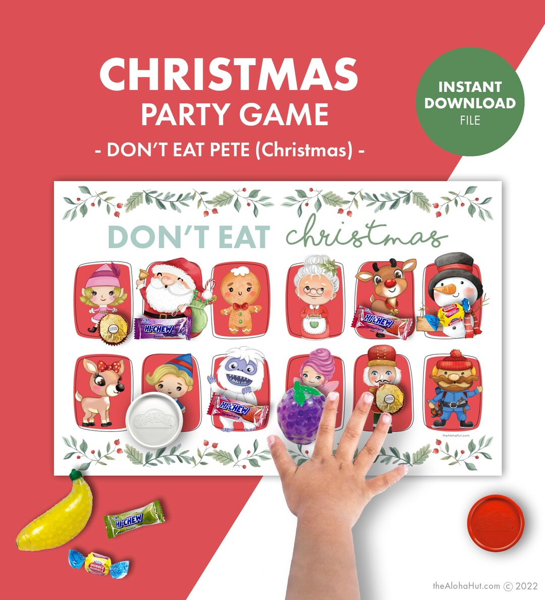 CHRISTMAS Kids Party Don't Eat Pete Game Printable Digital Santa ...