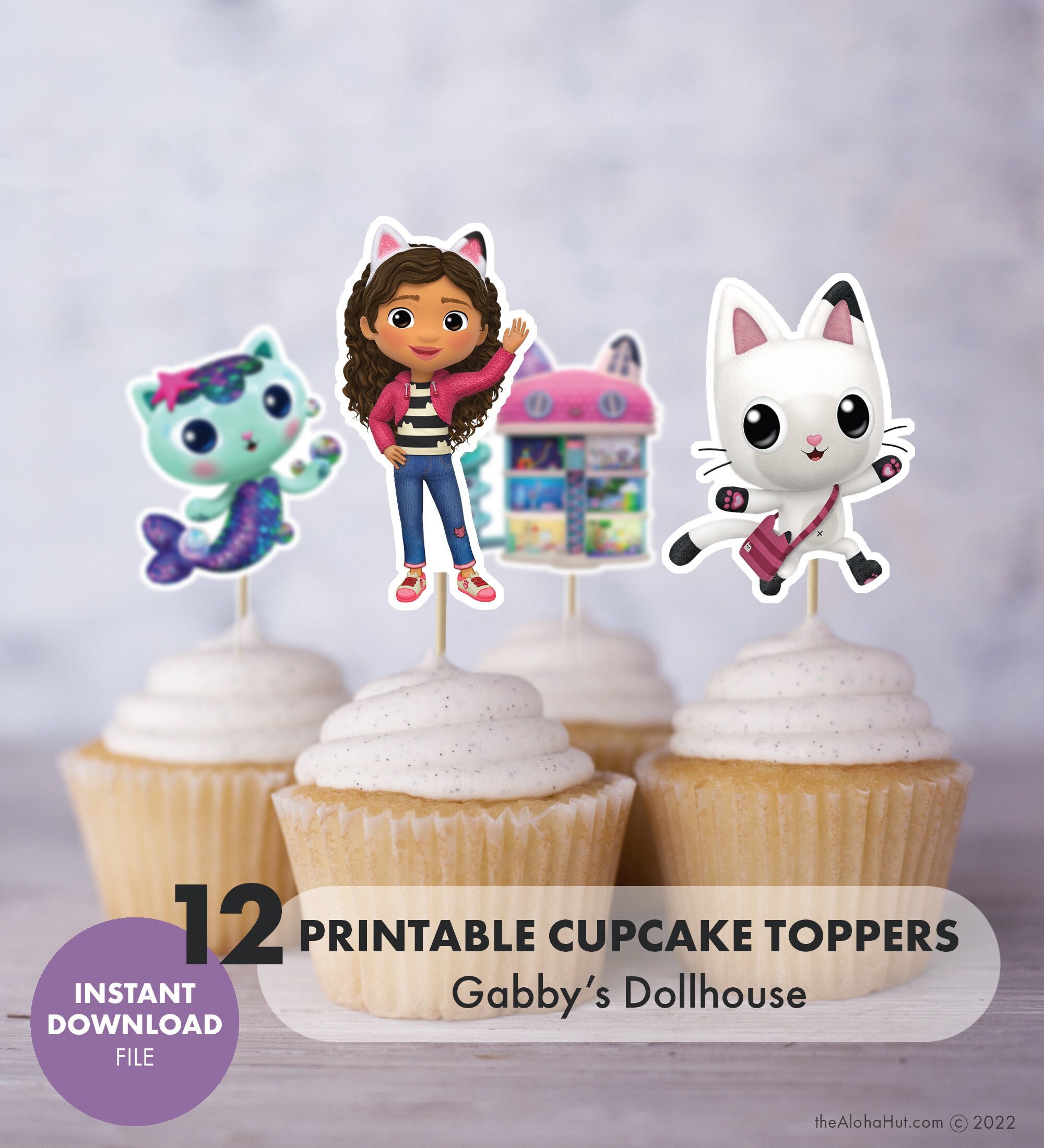 GABBY'S DOLLHOUSE Kids Birthday Cupcake Cake Toppers & - Etsy