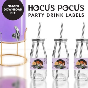 HOCUS POCUS Halloween Drink Labels Kids Party Decorations Decor Instant ...