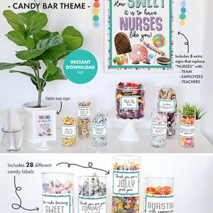 CANDY BUFFET Teacher Appreciation Poster Signs Labels Tags Party ...