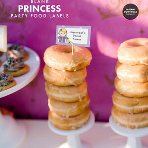 PRINCESS Party Food Labels Kids Birthday Decorations Decor Tent Cards ...