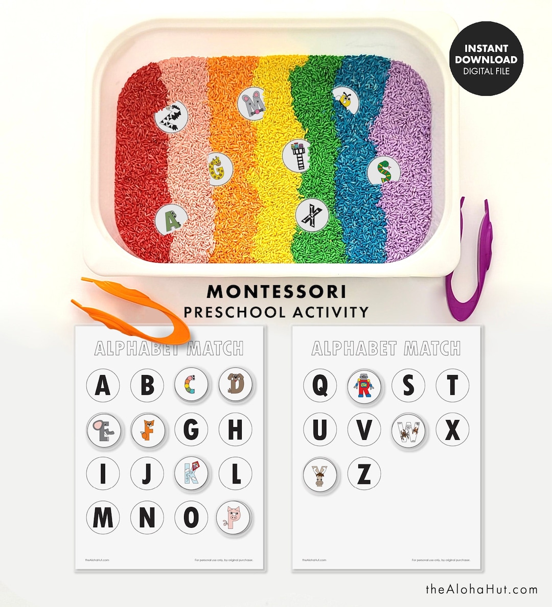 ALPHABET LETTER Matching Game ABC Worksheets Printable Classroom ...