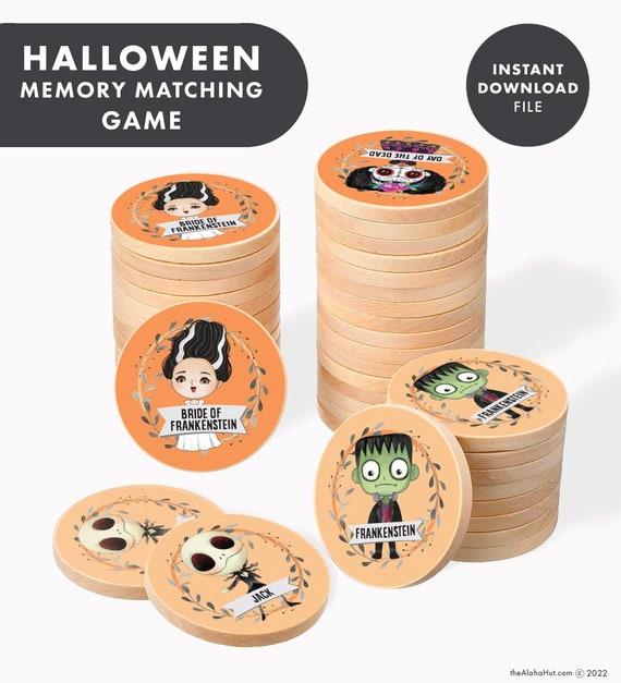 HALLOWEEN Kids Party Game MEMORY MATCH Printable Digital - Etsy