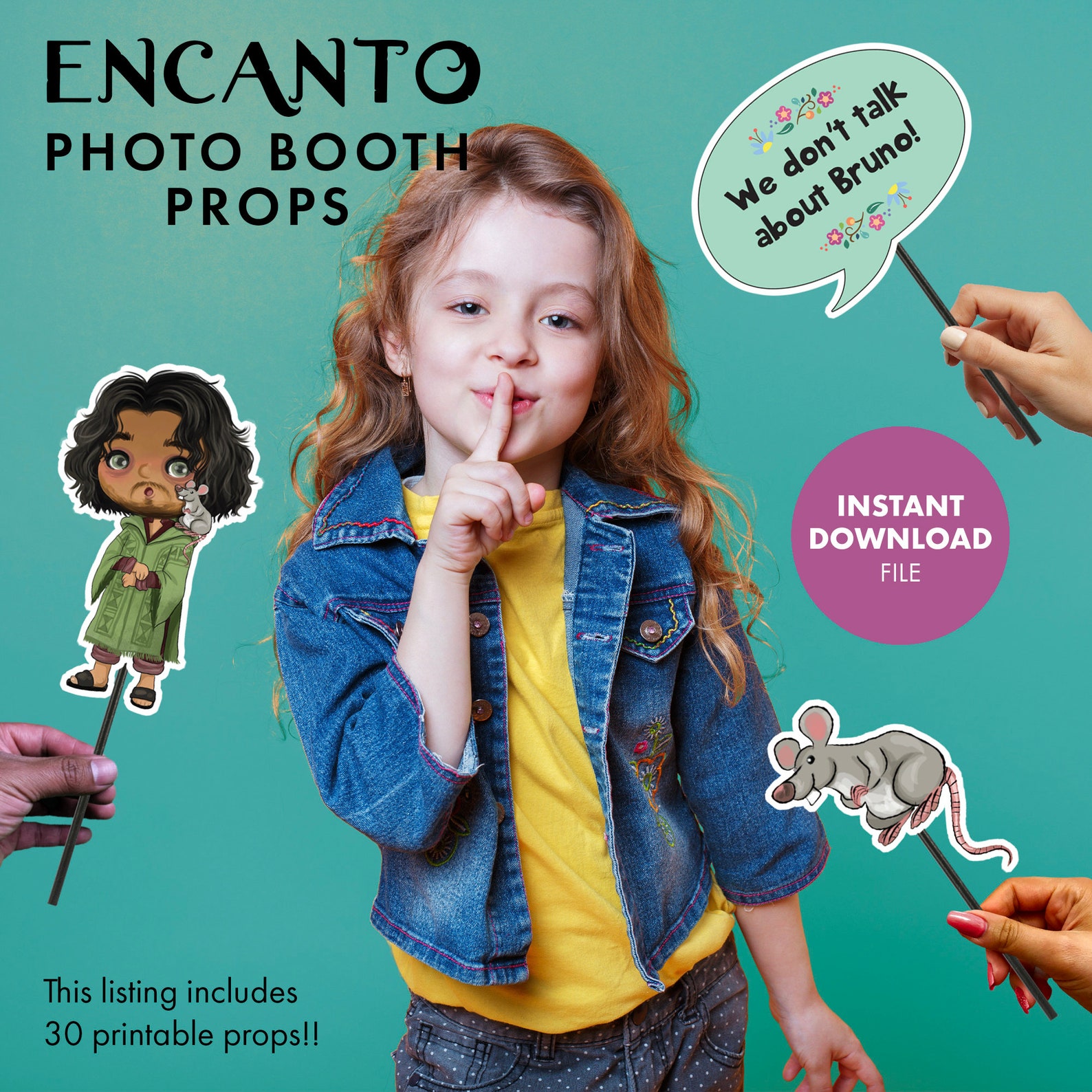 ENCANTO Kids Birthday Party PHOTOBOOTH PROPS Digital Printable - Etsy