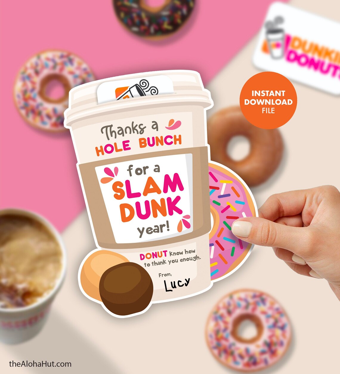 Coffee Donut TEACHER APPRECIATION Gift Card Holder Thank You - Etsy