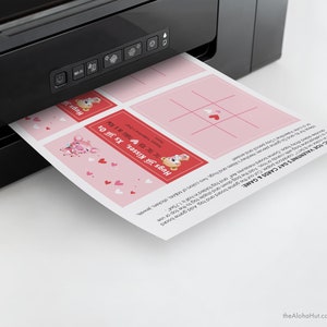 Tic Tac Toe PRINTABLE VALENTINE Hugs & Kisses Valentine's Day Kids ...