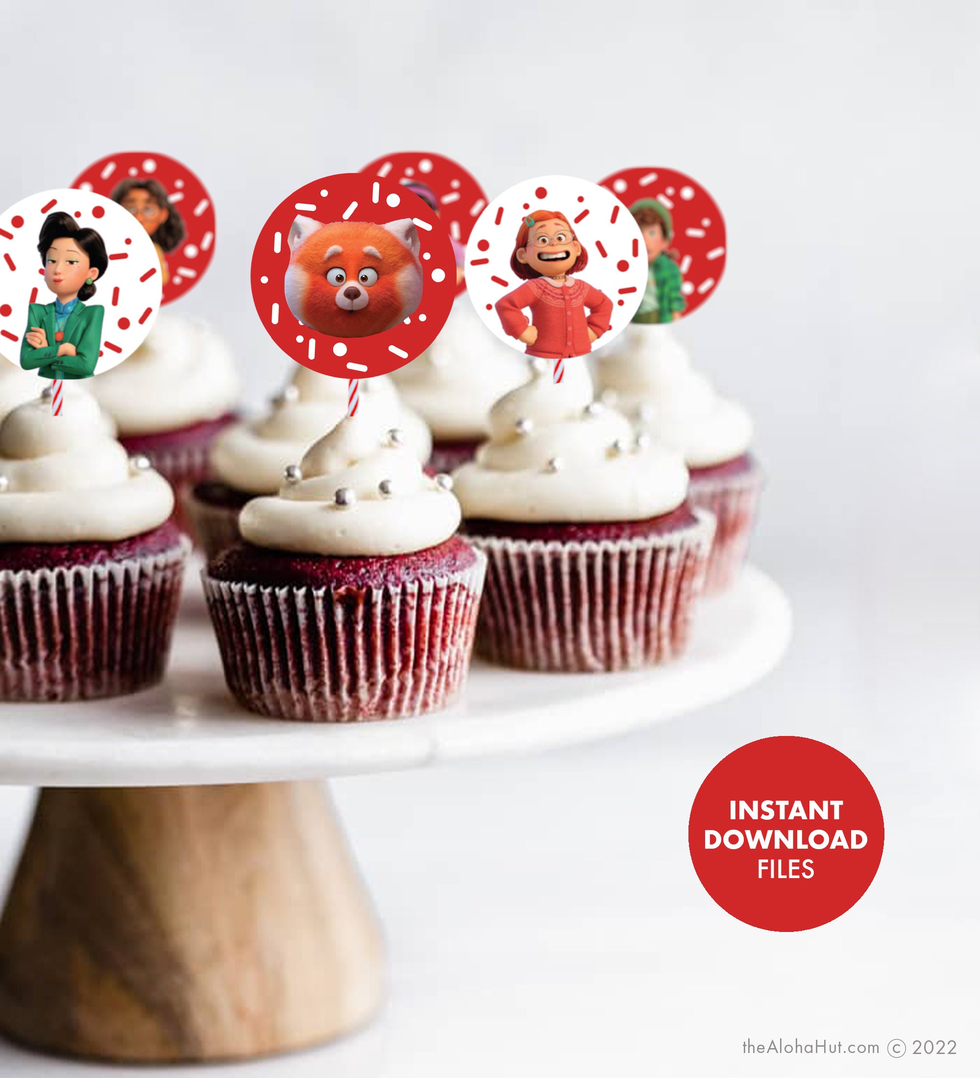 TURNING RED Kids Birthday Cupcake Cake Toppers & Party Favor - Etsy Canada