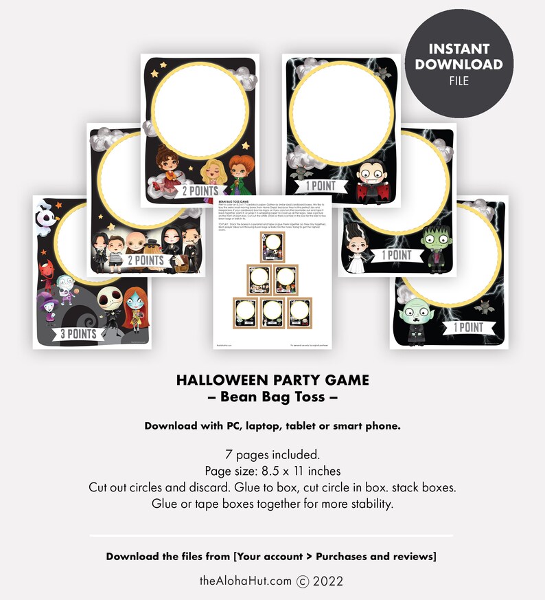 HALLOWEEN Party Bean Bag Toss Game Party Games Hocus Sanderson - Etsy