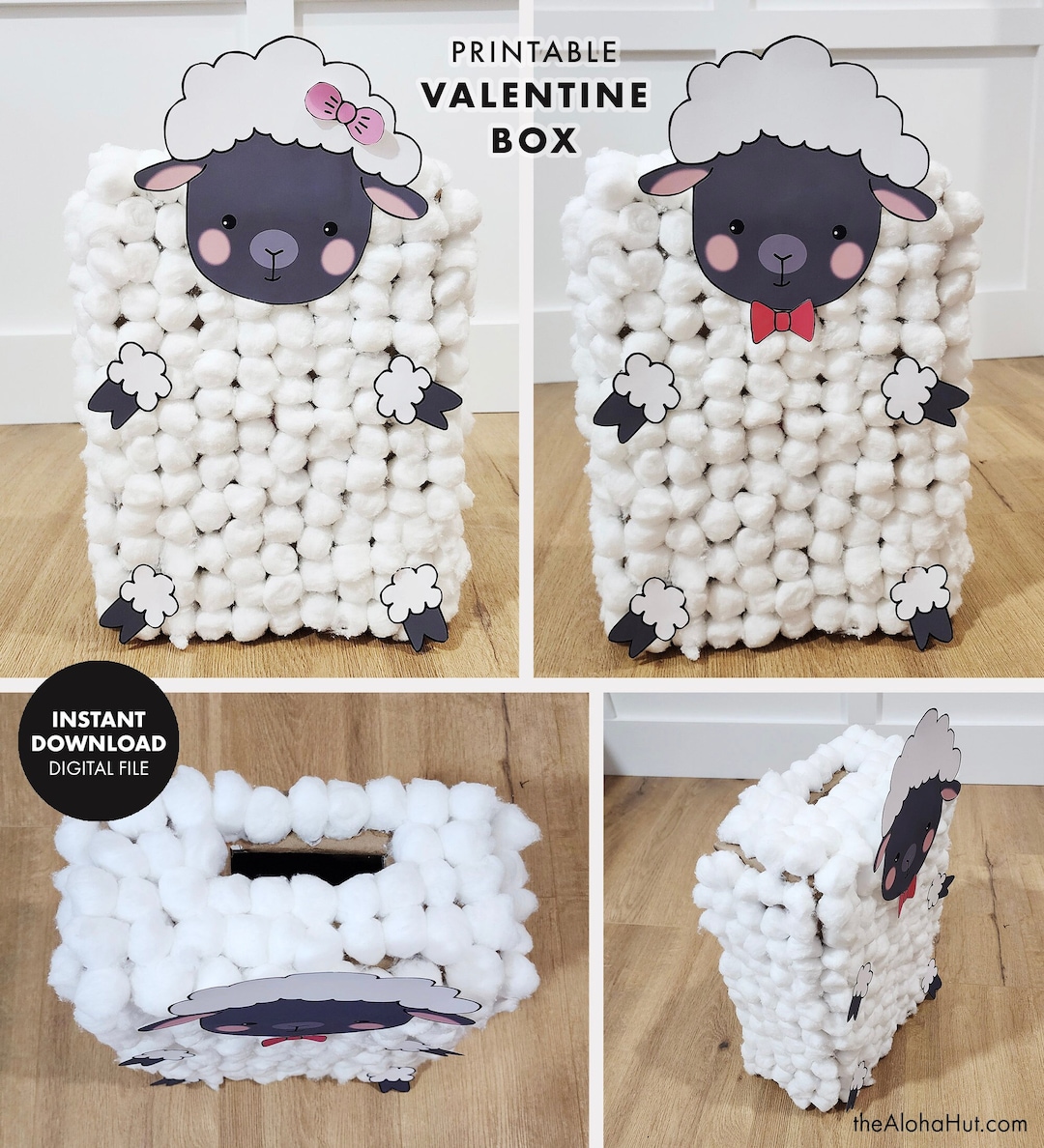 Sheep VALENTINE'S DAY BOX Printable Diy Kids Classroom Party Class ...