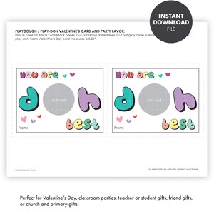 Play Doh PRINTABLE VALENTINE You Are Doh Best Valentine's Day Kids ...