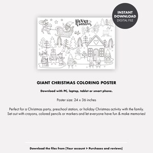 GIANT CHRISTMAS Coloring Poster or Table Cover School Party Preschool ...