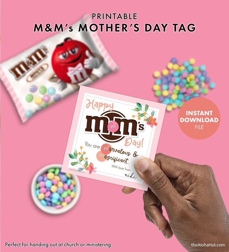 M&m's MOTHER'S DAY Tag Handout PRINTABLE Digital - Etsy