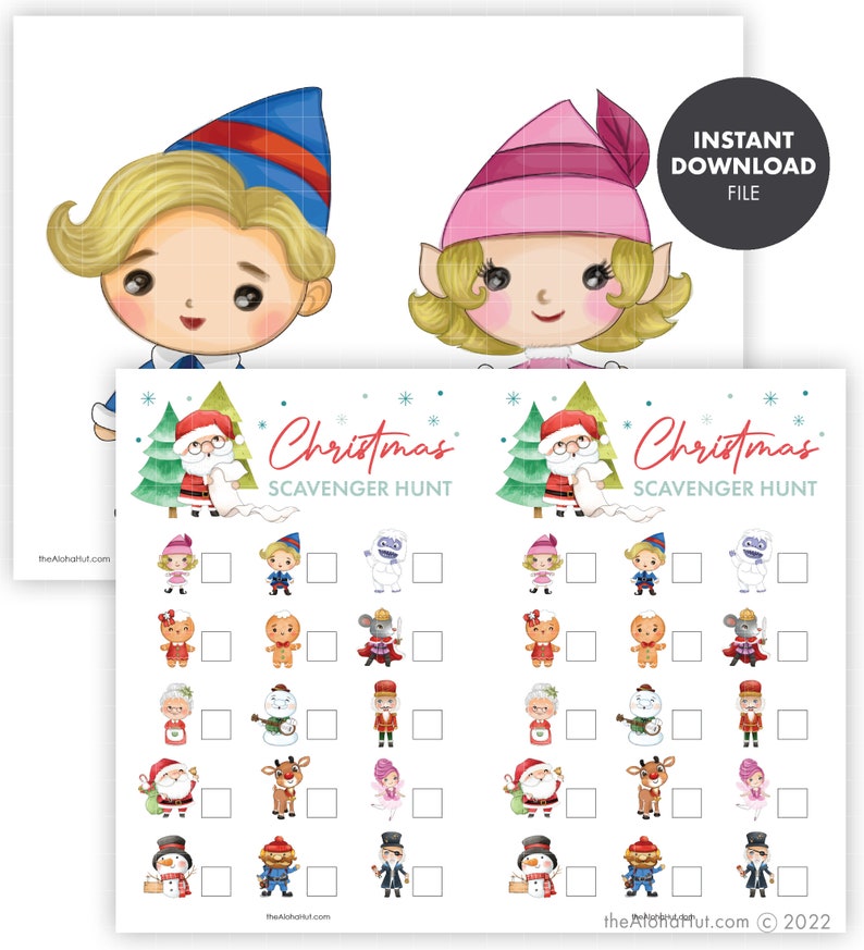 CHRISTMAS SCAVENGER HUNT Game Kids Party Games Printable - Etsy