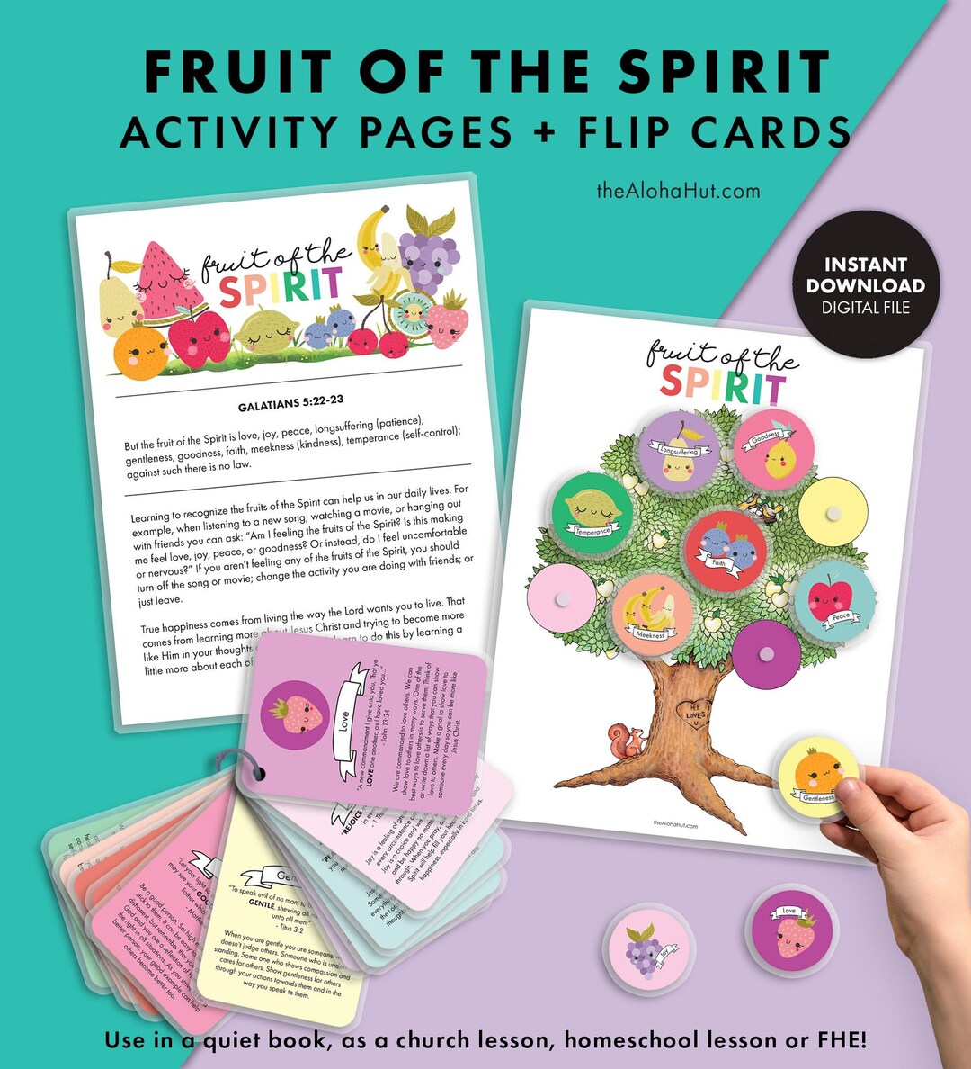 FRUIT of the SPIRIT Bible Lesson Activity Pages Quiet Book Church ...
