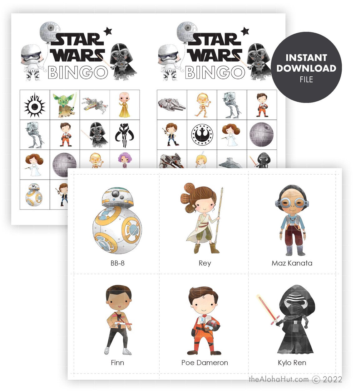 STAR WARS Bingo Game Kids Birthday Party Instant Download - Etsy