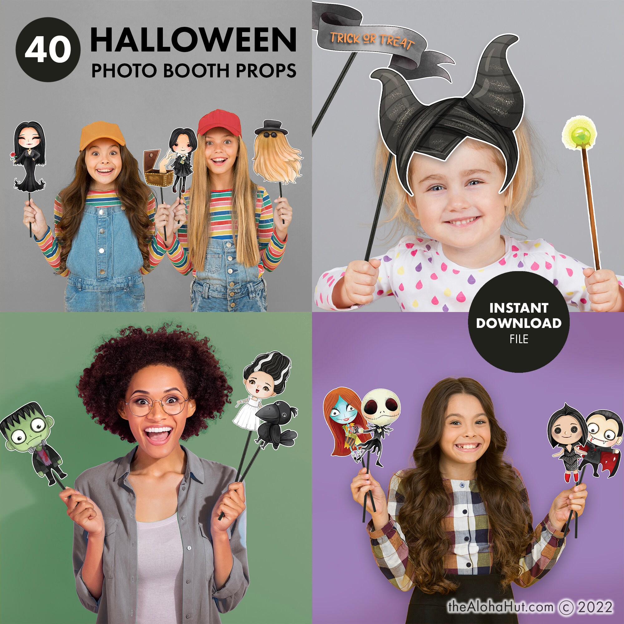 HALLOWEEN Party PHOTOBOOTH PROPS Digital Printable Party - Etsy