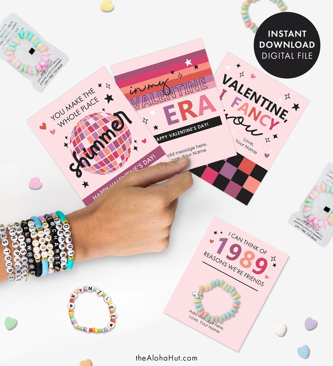 Set of 4 ERA Printable Valentine Classroom Valentine's Day Kids Party ...