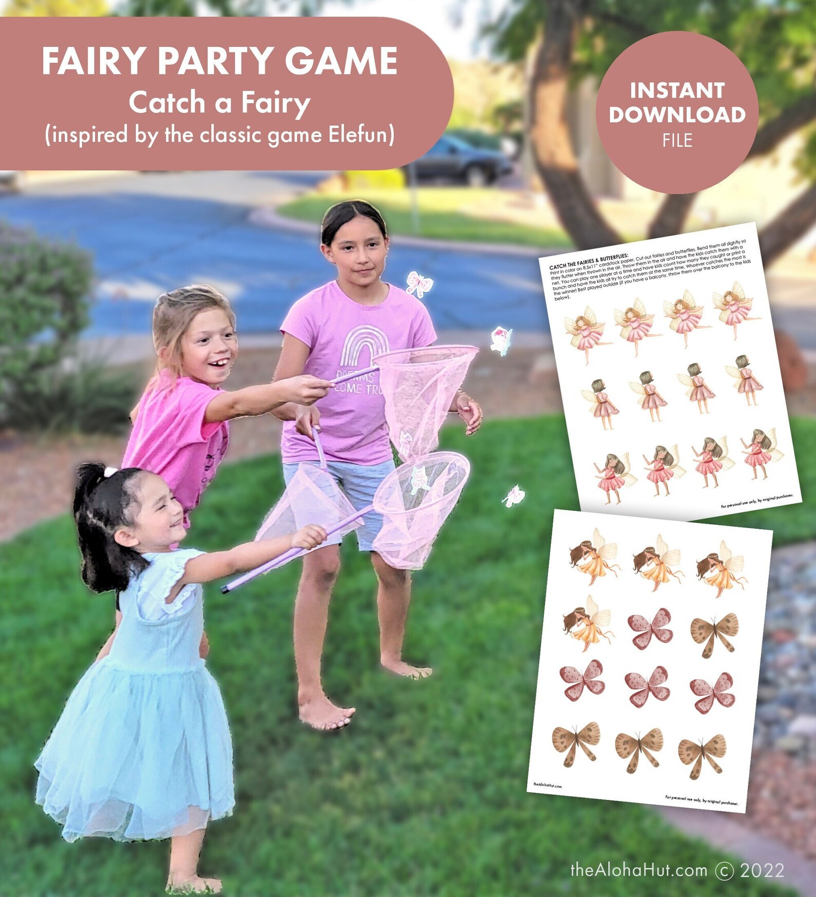 FAIRY Party Game CATCH the FAIRIES Kids Birthday Printable Girls ...
