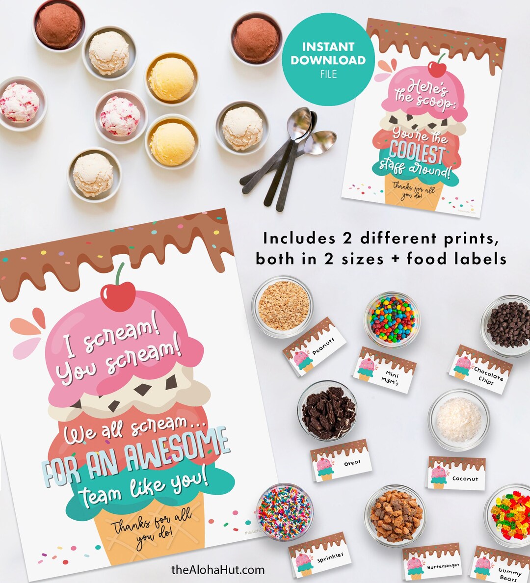 Ice Cream TEACHER APPRECIATION Poster Party Staff Appreciation ...