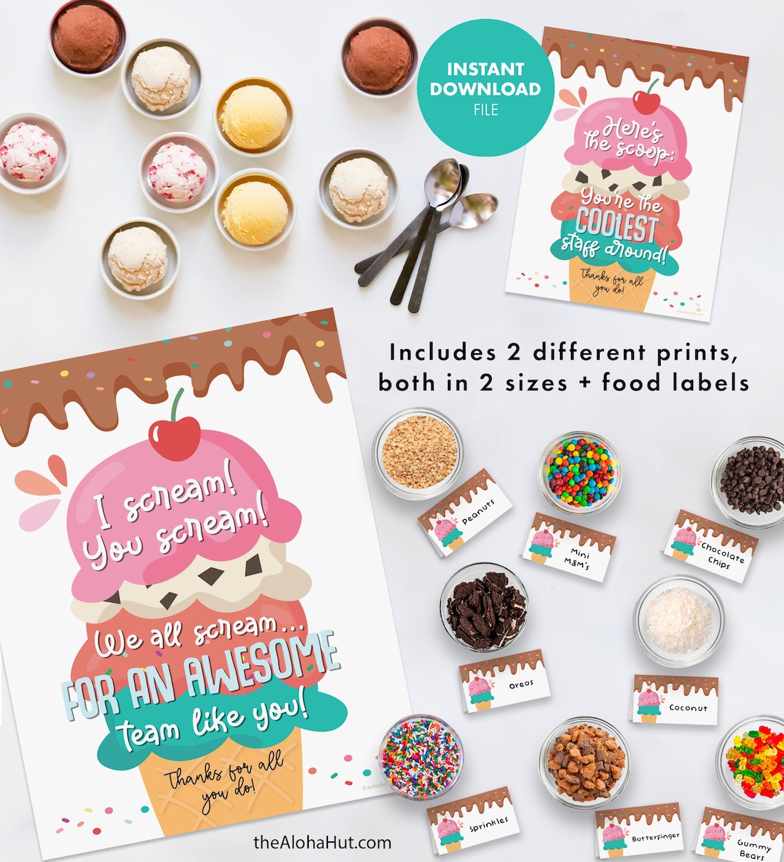 Ice Cream TEACHER APPRECIATION Poster Party Staff Appreciation - Etsy