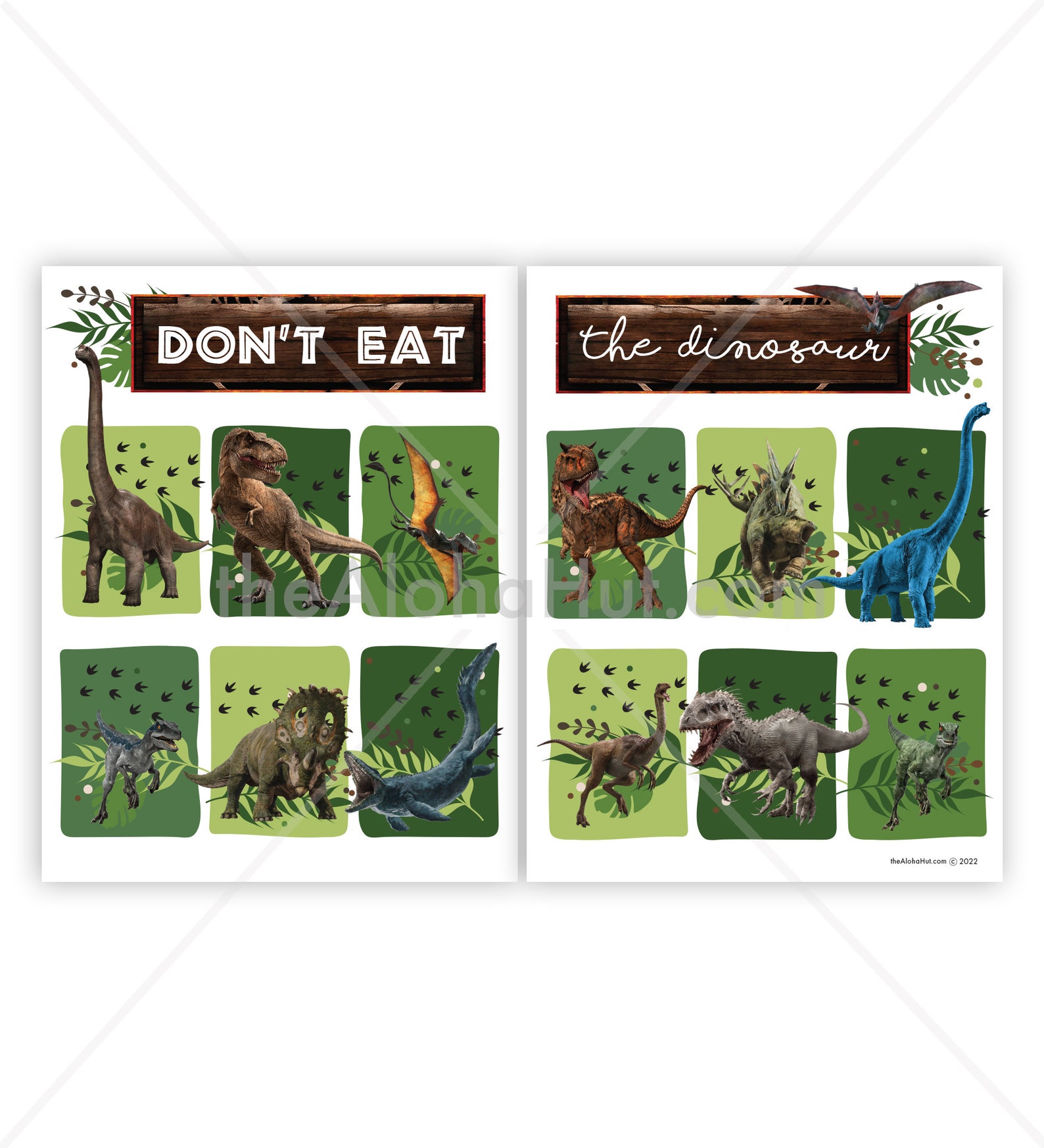 JURASSIC WORLD Kids Birthday Party Game Don't Eat Pete - Etsy