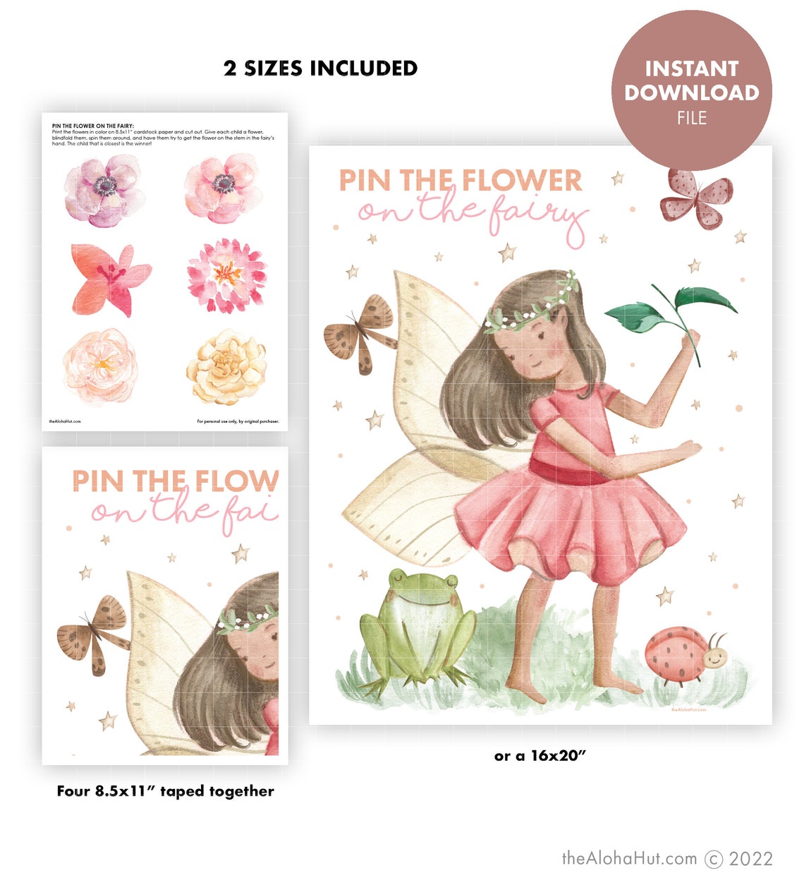 FAIRY Kids Birthday Party Game Pin the Tail Party Games - Etsy