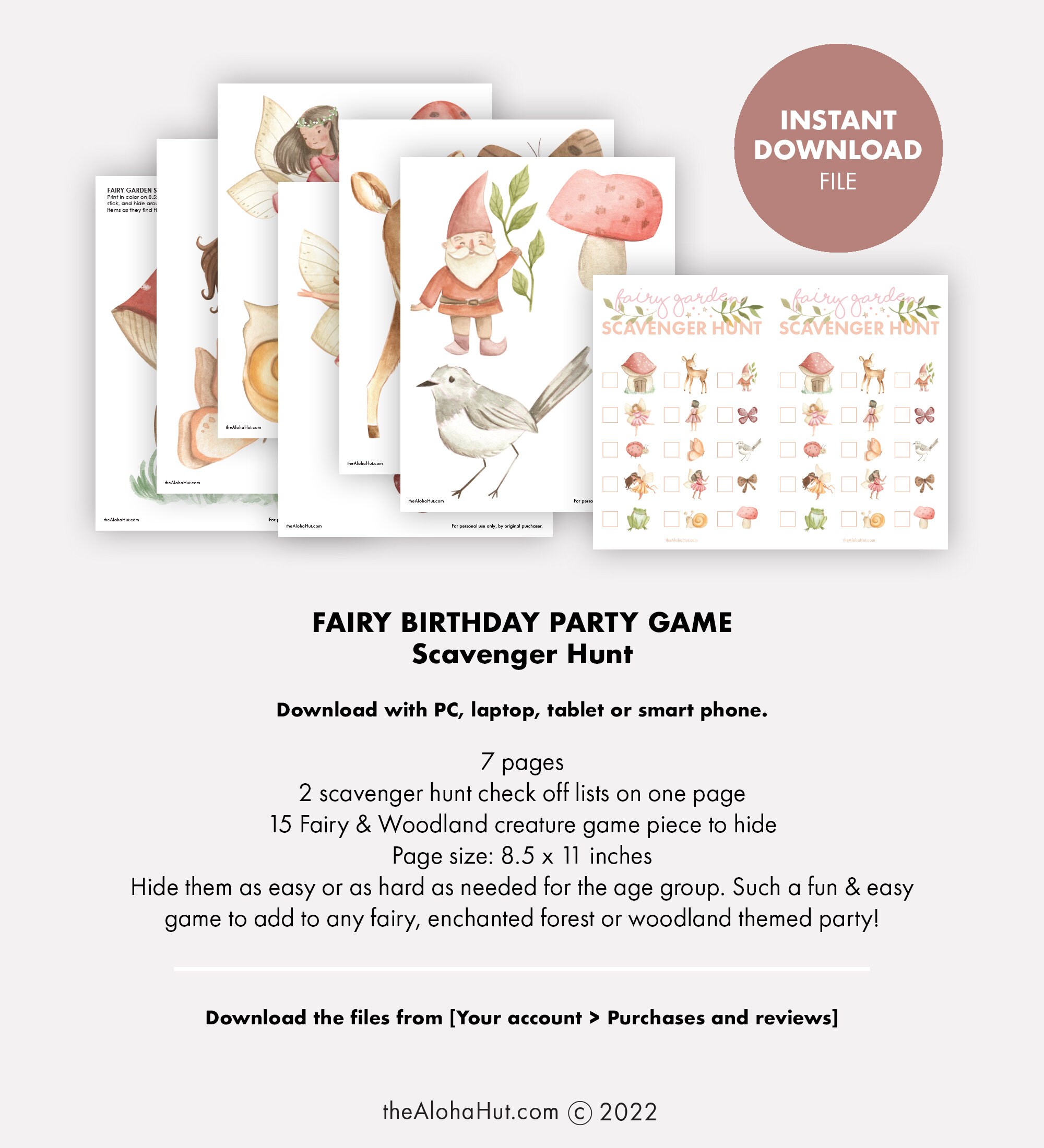 FAIRY Birthday PARTY GAME Scavenger Hunt Woodland Fairy Garden - Etsy ...