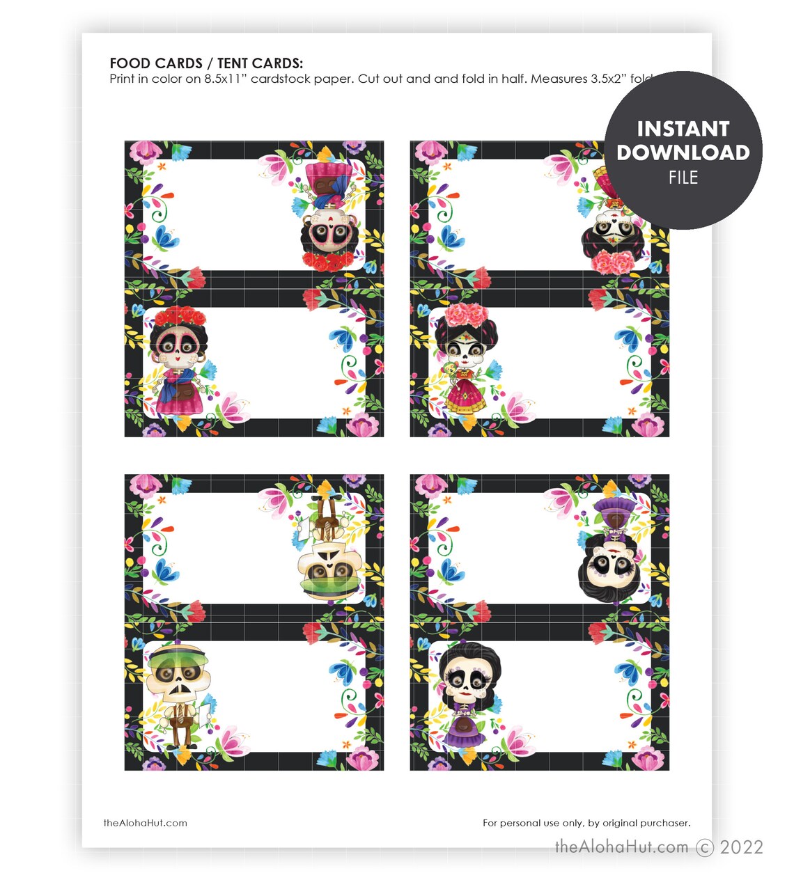 COCO Party Food Labels Tent Cards Day of the Dead Halloween - Etsy