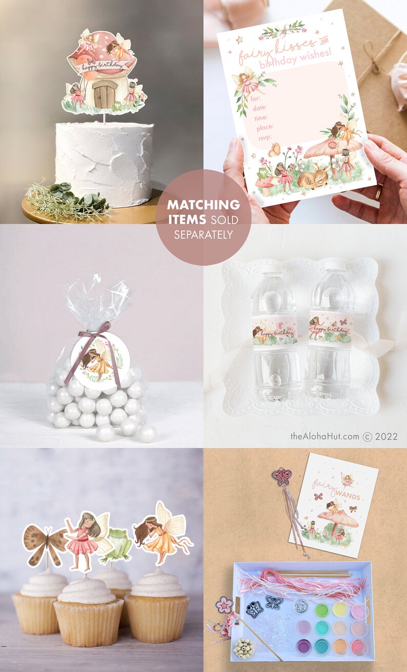 FAIRY Party FOOD SIGN Kids Birthday Party Decorations Decor - Etsy