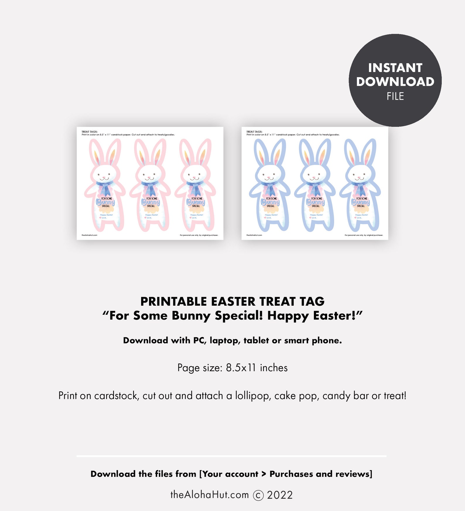 EASTER Treat Tag PRINTABLE for Some Bunny Special Happy - Etsy
