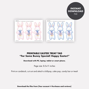 EASTER Treat Tag PRINTABLE for Some Bunny Special Happy Easter Label ...