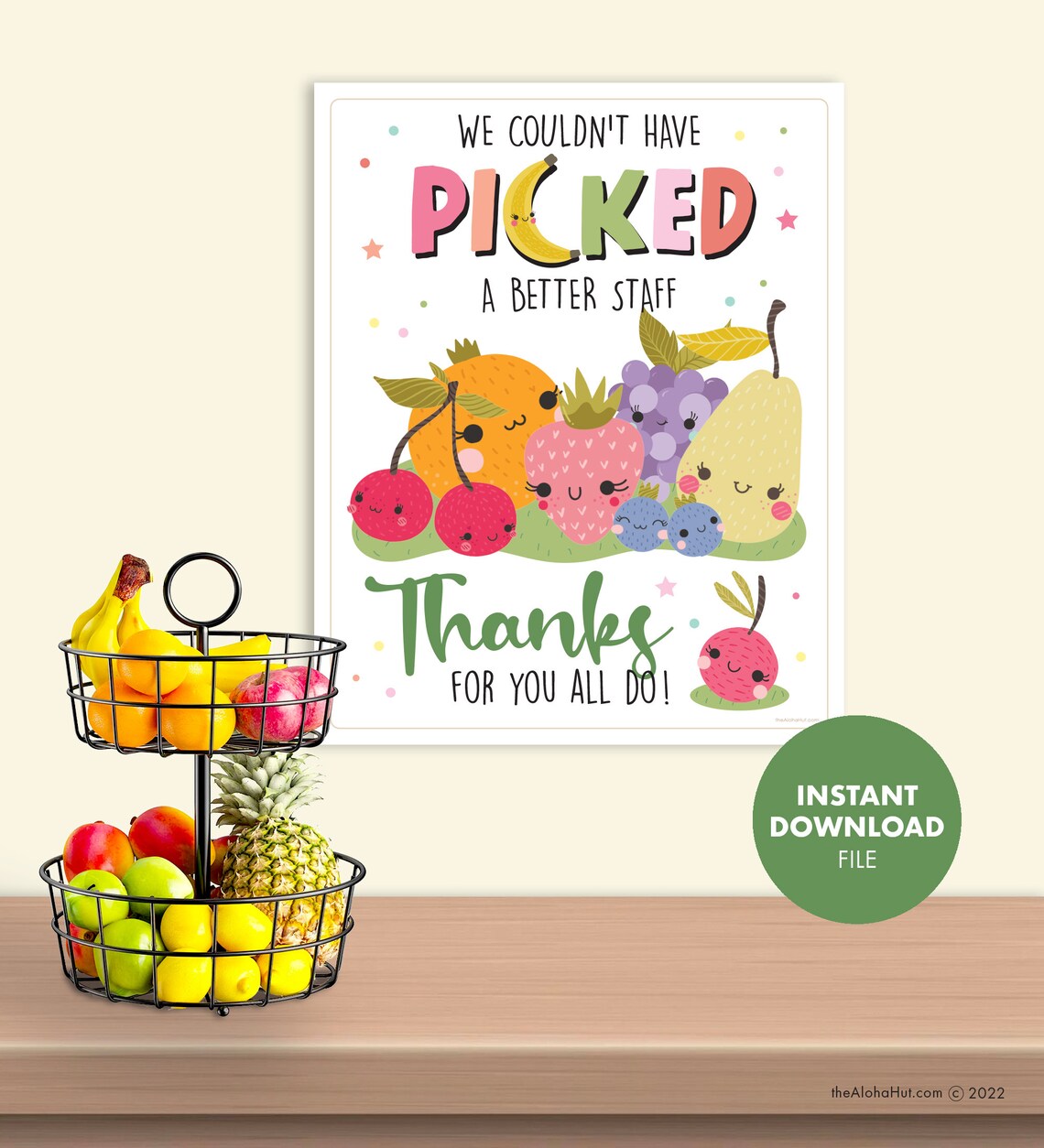 Fruit TEACHER APPRECIATION Idea Sign Poster Thank You Staff - Etsy