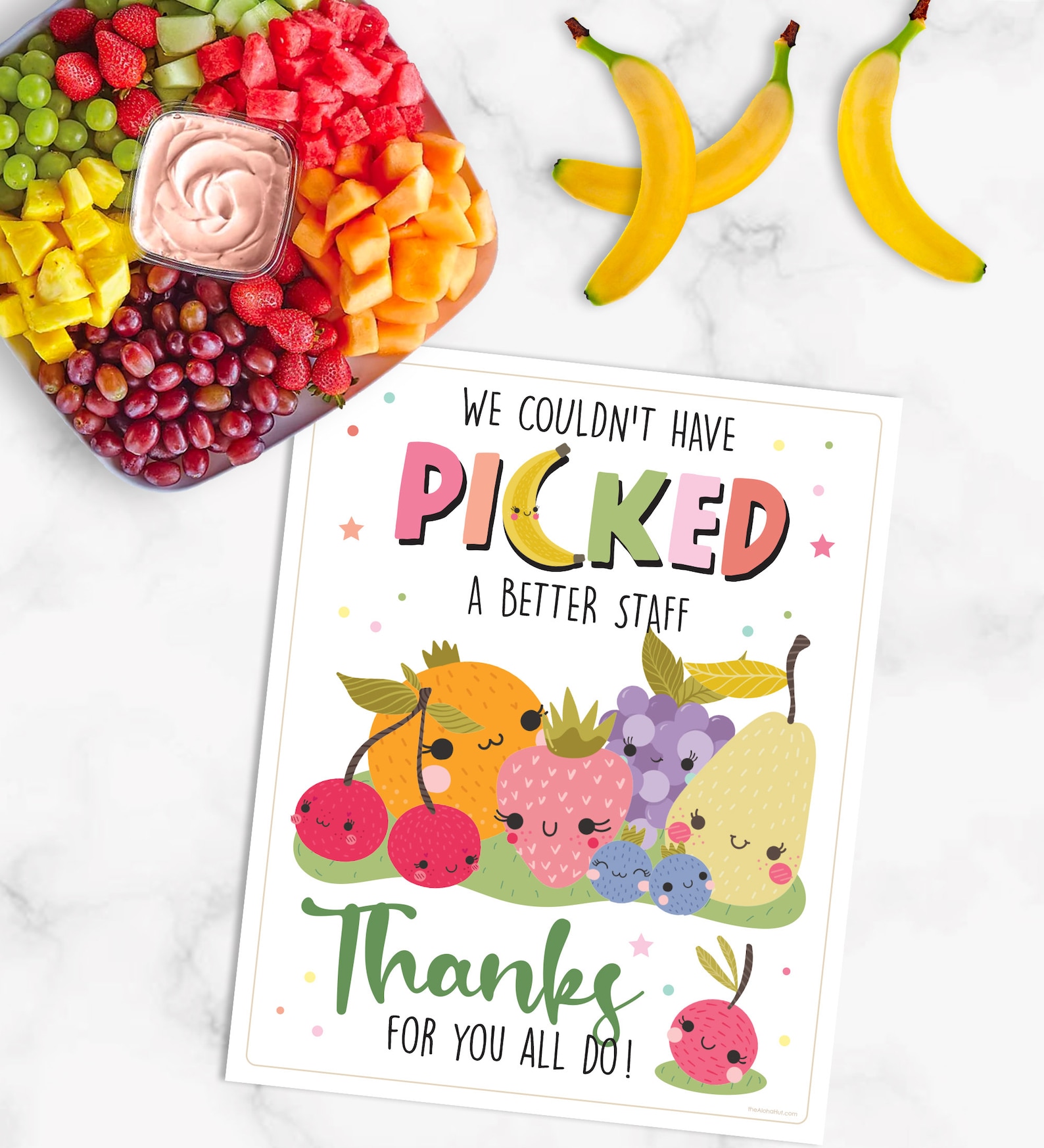 Fruit TEACHER APPRECIATION Idea Sign Poster Thank You Staff - Etsy