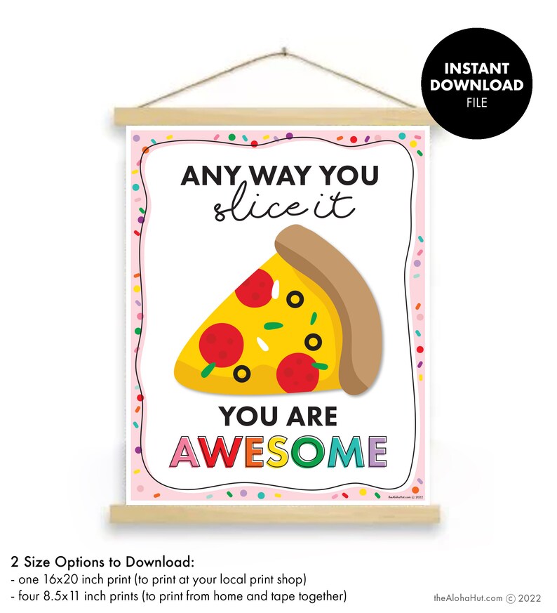 PIZZA Theme Sign Poster Thank You Teacher Appreciation | Etsy
