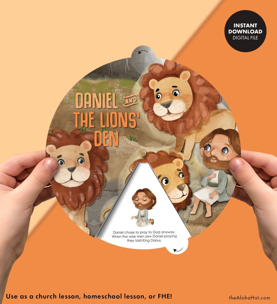 DANIEL & the LIONS' DEN Story Wheel Printable Lesson Kids Activity ...