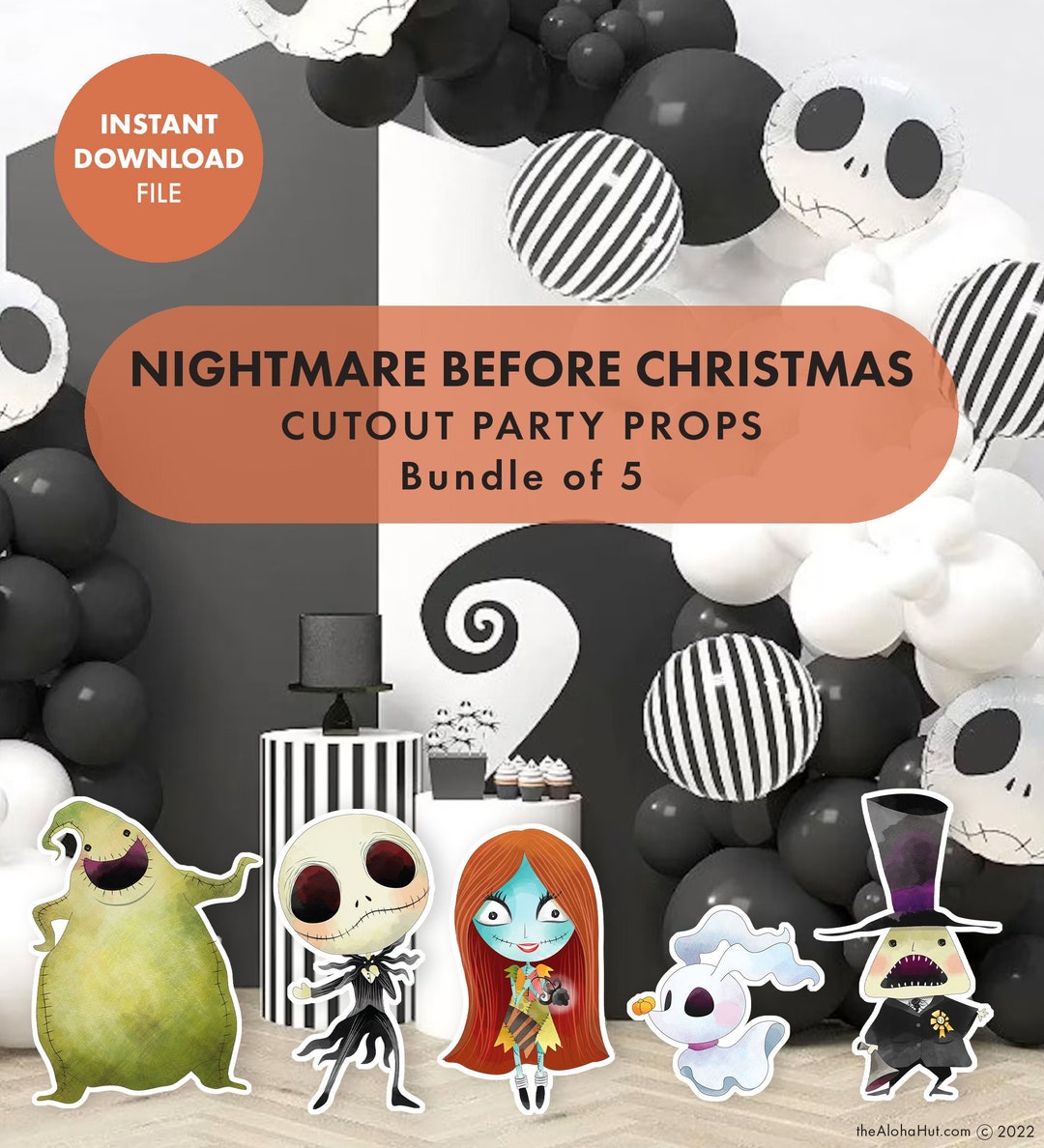 Bundle NIGHTMARE BEFORE CHRISTMAS Big Decor Cutout Prop Digital ...