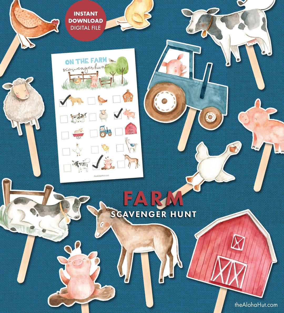 FARM Animal Birthday PARTY GAME Scavenger Hunt Kids Birthday Party ...