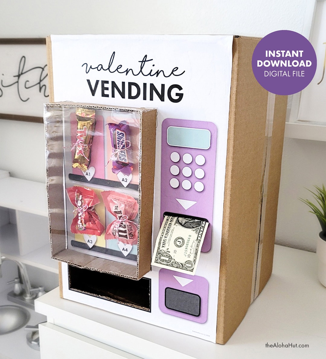 Vending Machine VALENTINE'S DAY BOX printable diy Kids Classroom Party ...
