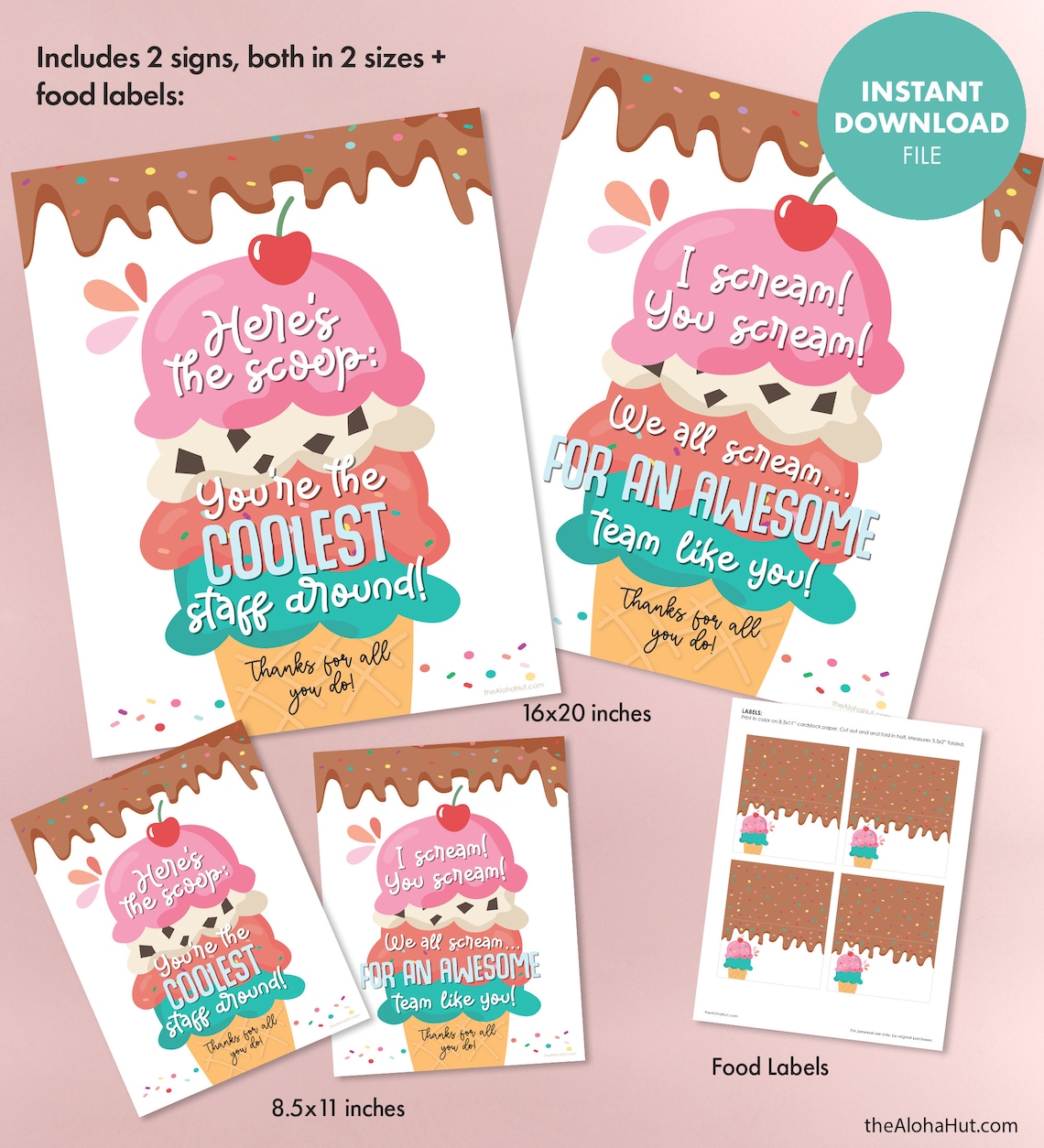 Ice Cream TEACHER APPRECIATION Poster Party Staff Appreciation - Etsy