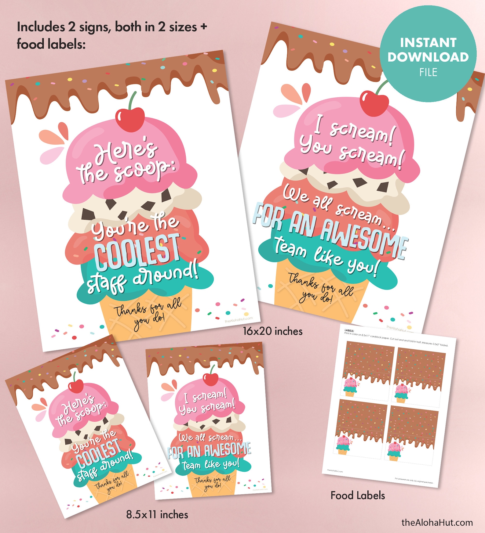 Ice Cream TEACHER APPRECIATION Poster Party Staff Appreciation - Etsy