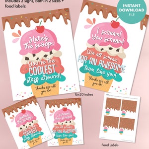 Ice Cream TEACHER APPRECIATION Poster Party Staff Appreciation ...