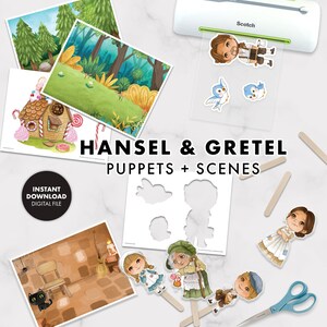 Hansel & Gretel PUPPETS and SCENES Printable Preschool Worksheets ...