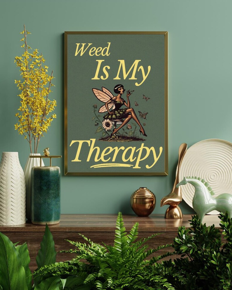 Whimsical Fairy Cannabis Poster - Etsy