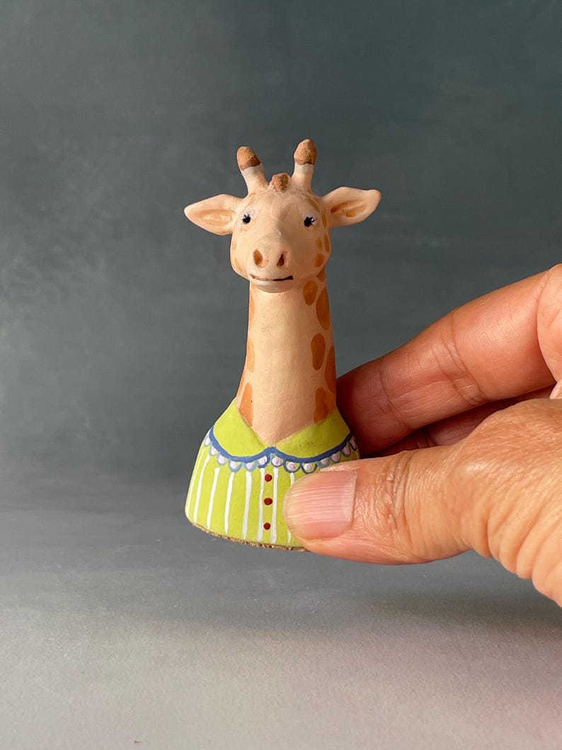 Small Porcelain Sculpture - Animal Bust - Small Art - Giraffe - Etsy