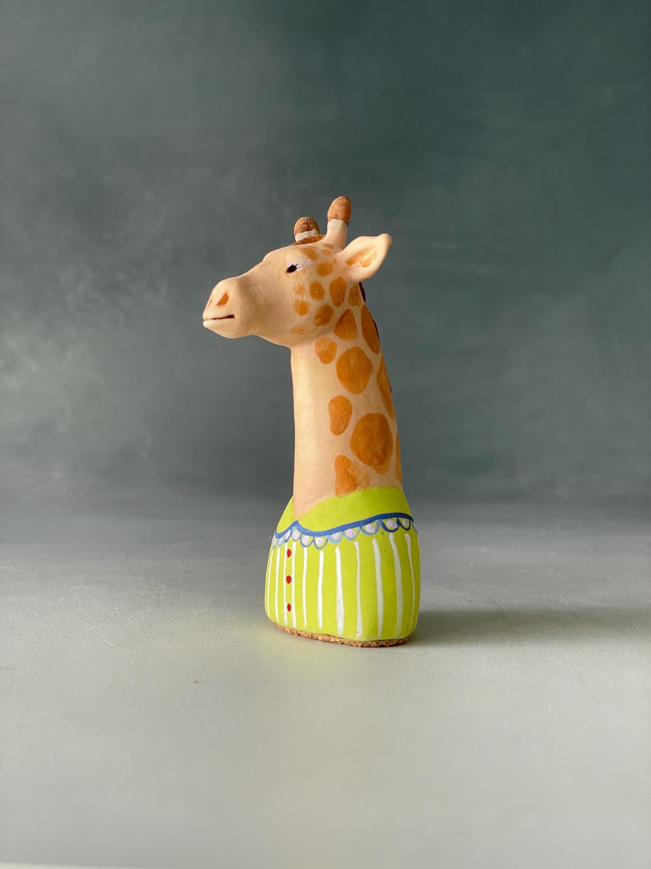 Small Porcelain Sculpture - Animal Bust - Small Art - Giraffe - Etsy