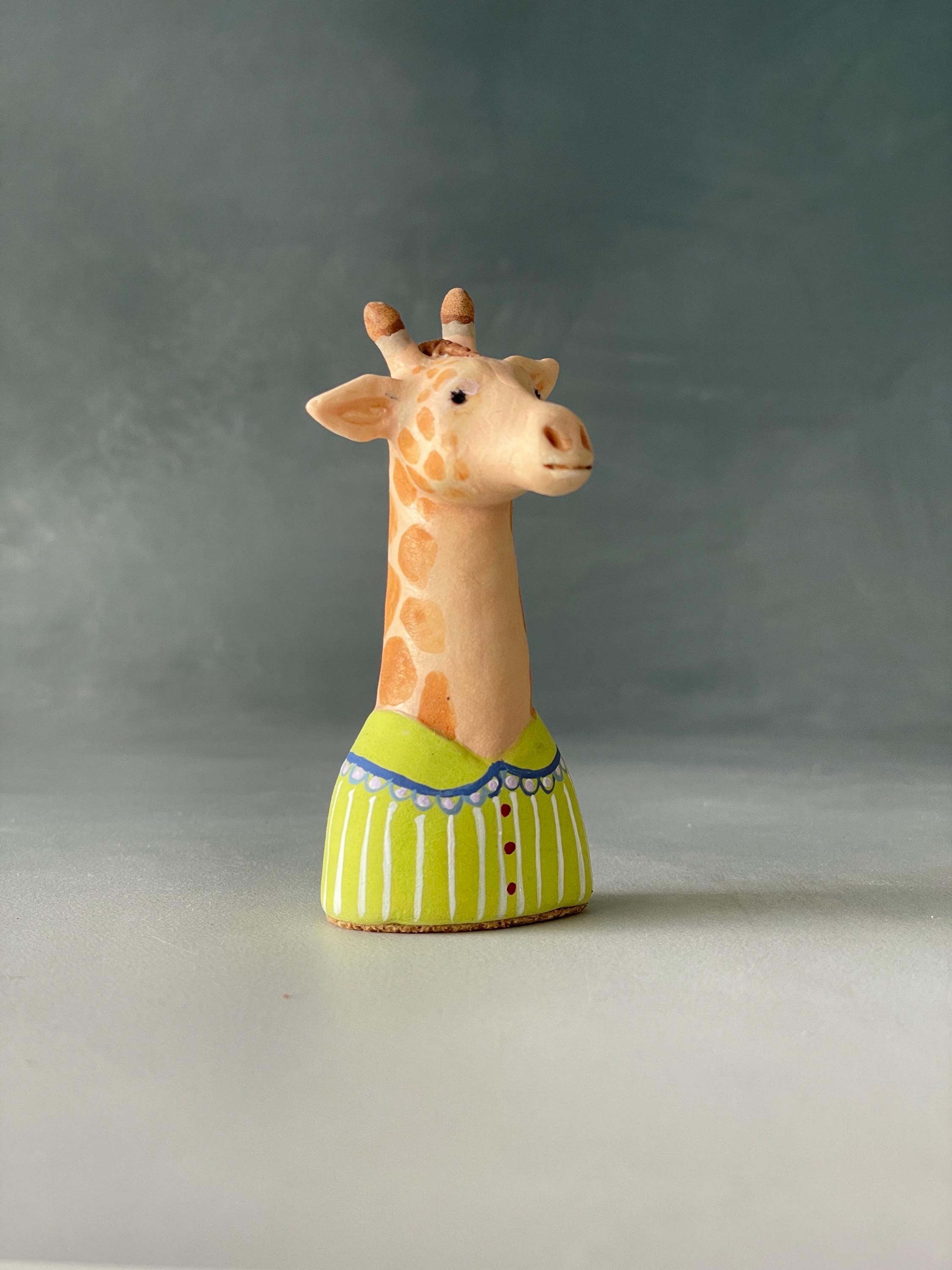 Small Porcelain Sculpture - Animal Bust - Small Art - Giraffe - Etsy